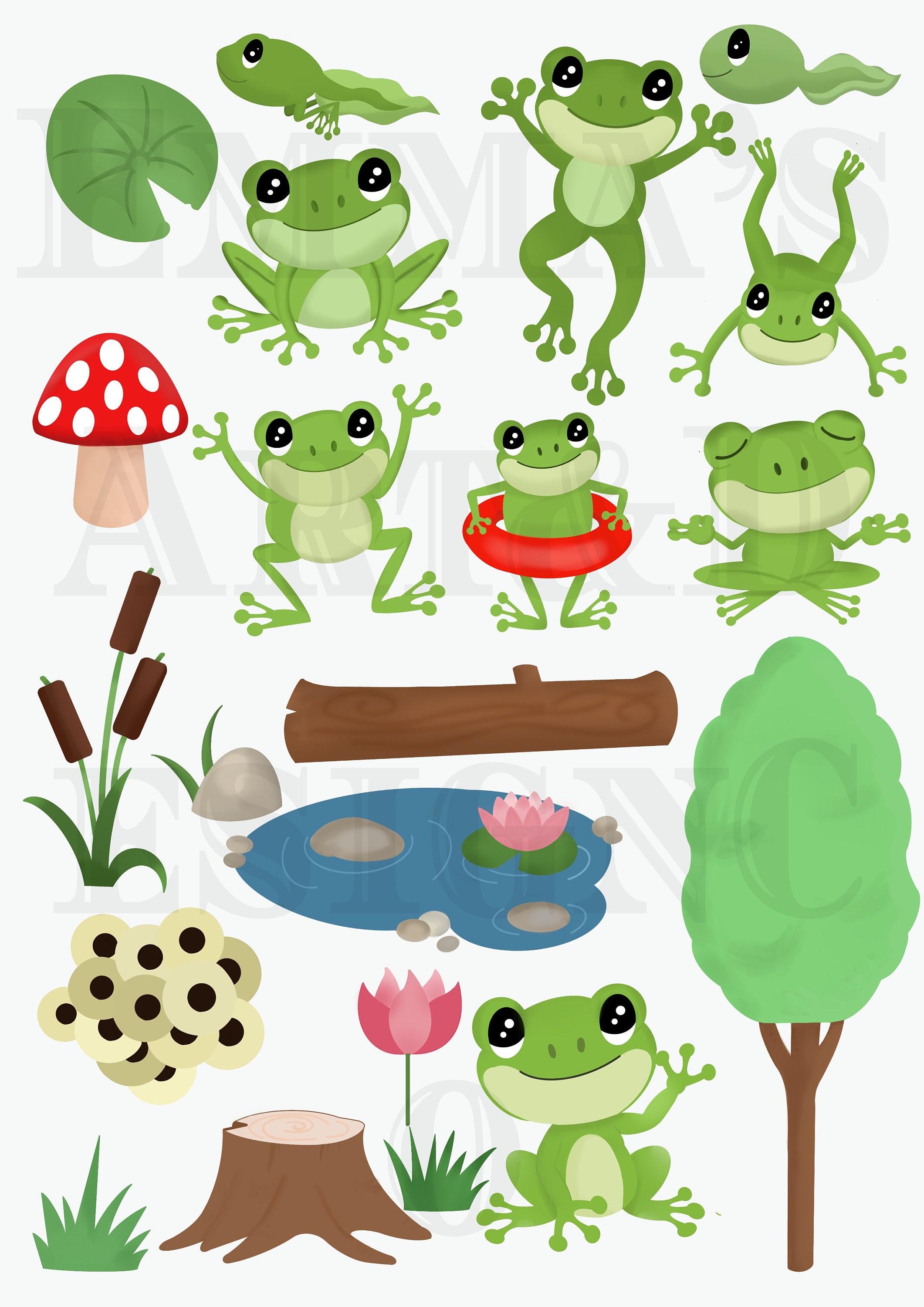 Frog Clipart Frog PNG Clipart Frog Clipart Images Digital - Etsy