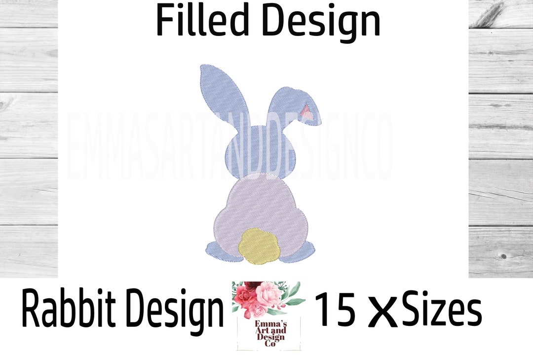 Bunny Machine Embroidery Design, Machine Embroidery Bunny Design, Bunny ...