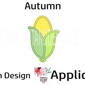 Corn Embroidery Design, Fall Machine Embroidery Design, Corn Applique ...