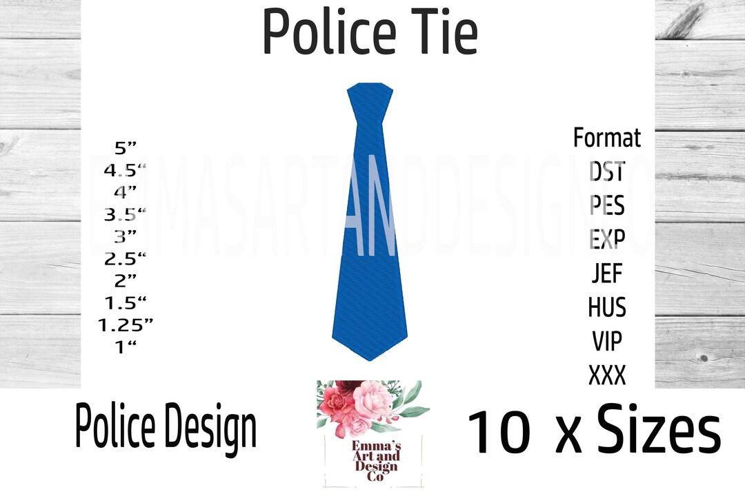 Police Tie Machine Embroidery Design, Police Uniform Embroidery Pattern ...