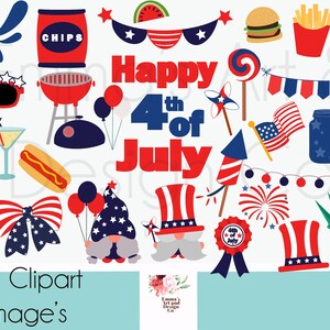 4th July Clipart, Independence Day Clip Art, Patriotic Images Bundle ...