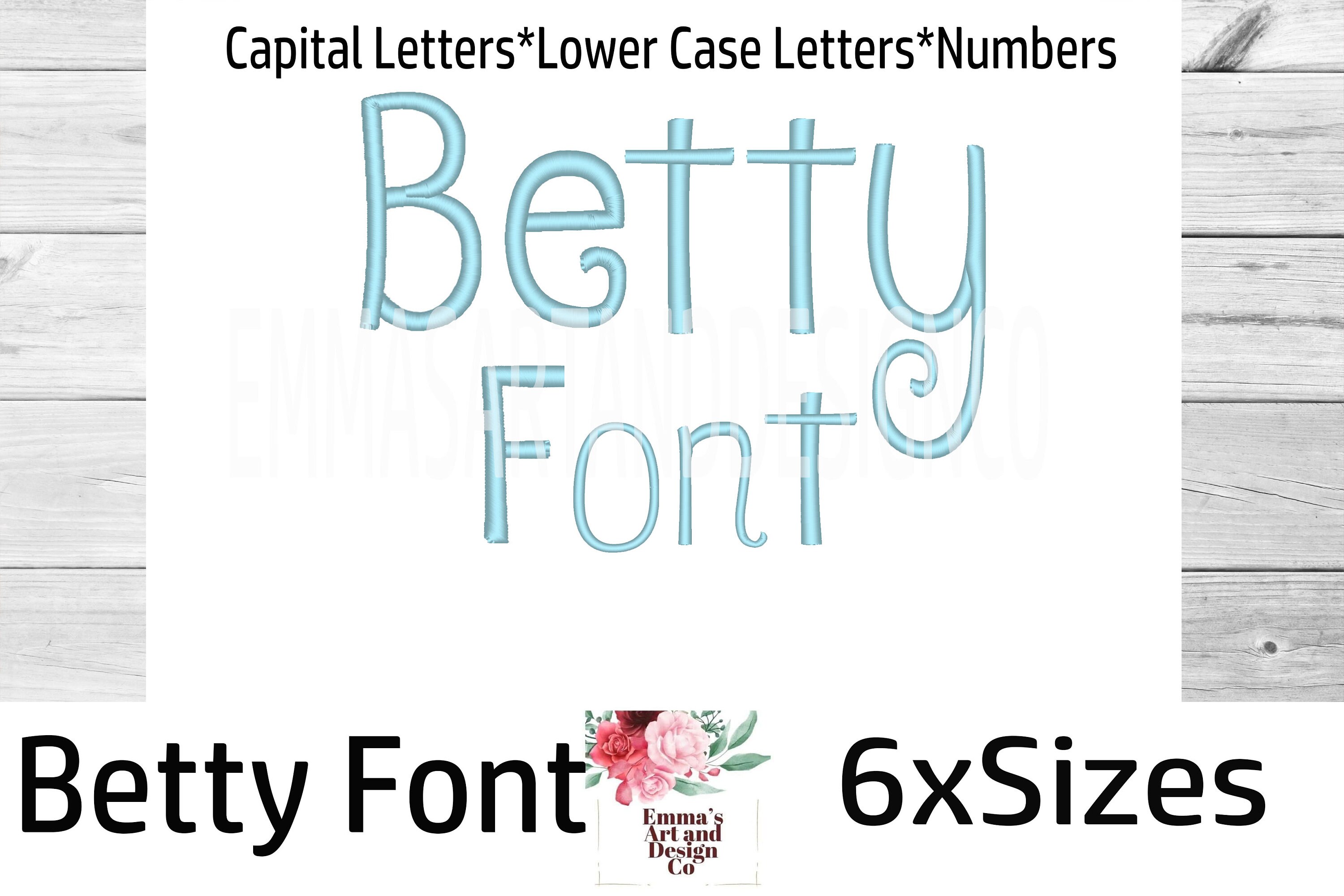 Betty Font. Machine Embroidery Font Machine Embroidery Betty - Etsy