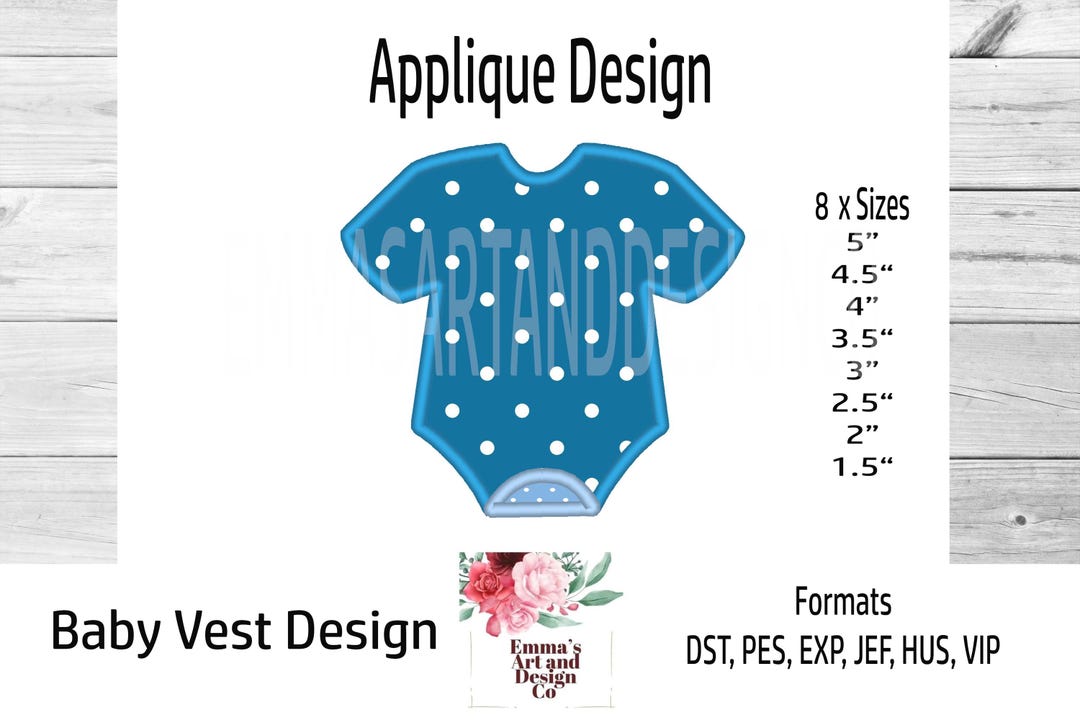 Babies Vest Machine Embroidery Design, Machine Embroidery Vest Design ...