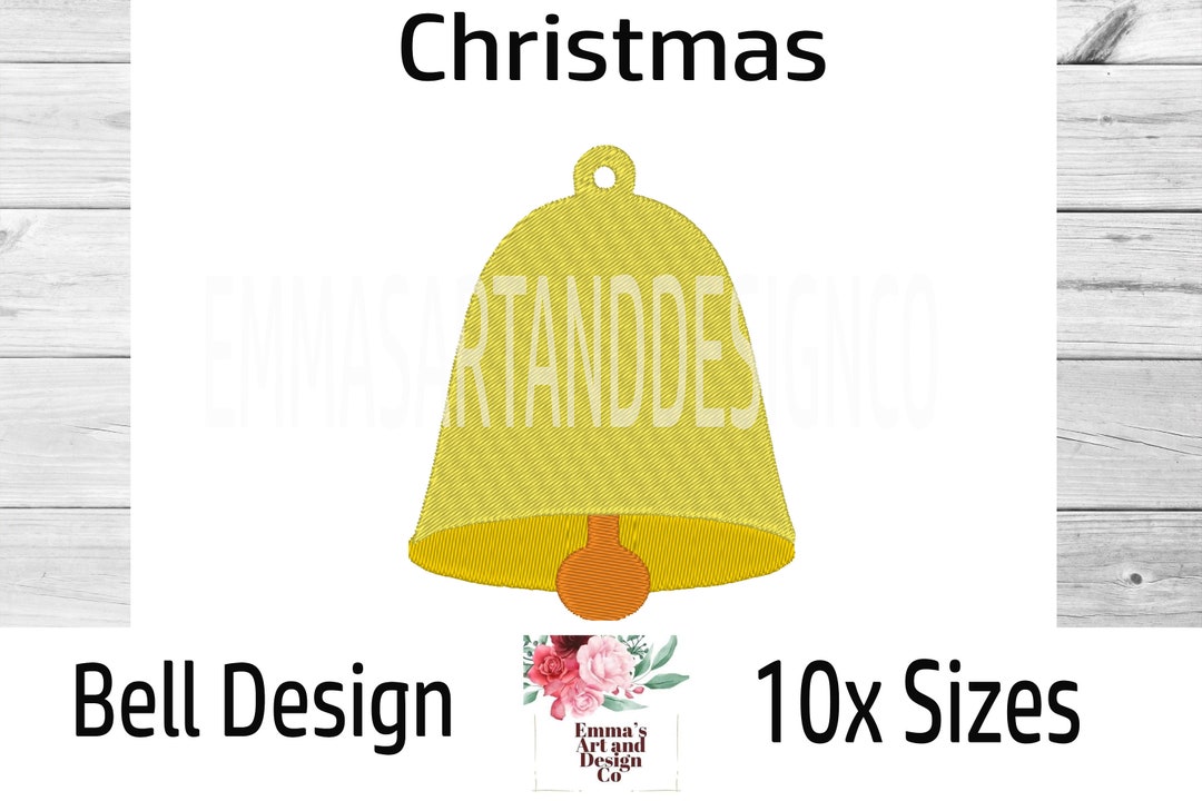 Christmas Bell Machine Embroidery Design, Machine Embroidery Bell ...
