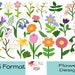 Flower Digital Stamps, Flower PNG Clipart, Floral Clipart Image’s ...