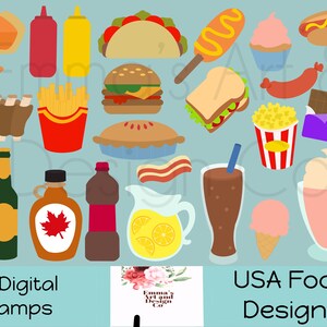 Food Digital Stamps, Fast Food PNG Clipart, American Food Clipart Image ...