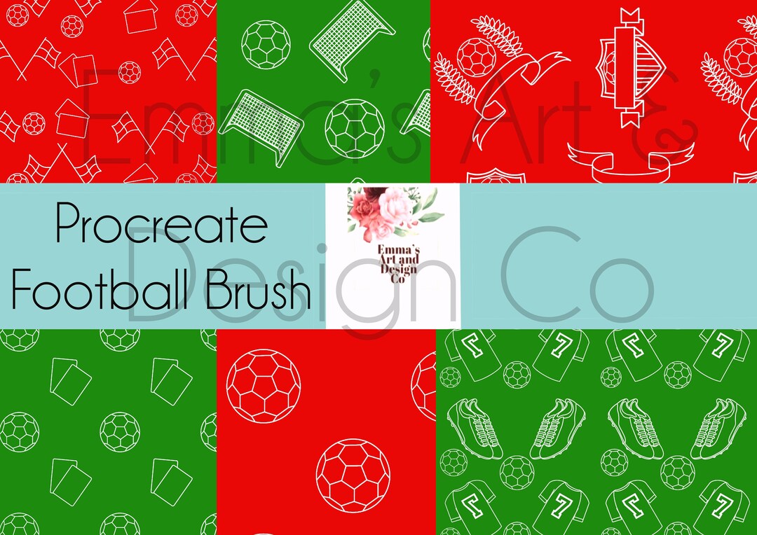 Soccer Repeat Pattern Brushes Procreate Brushes Procreate - Etsy