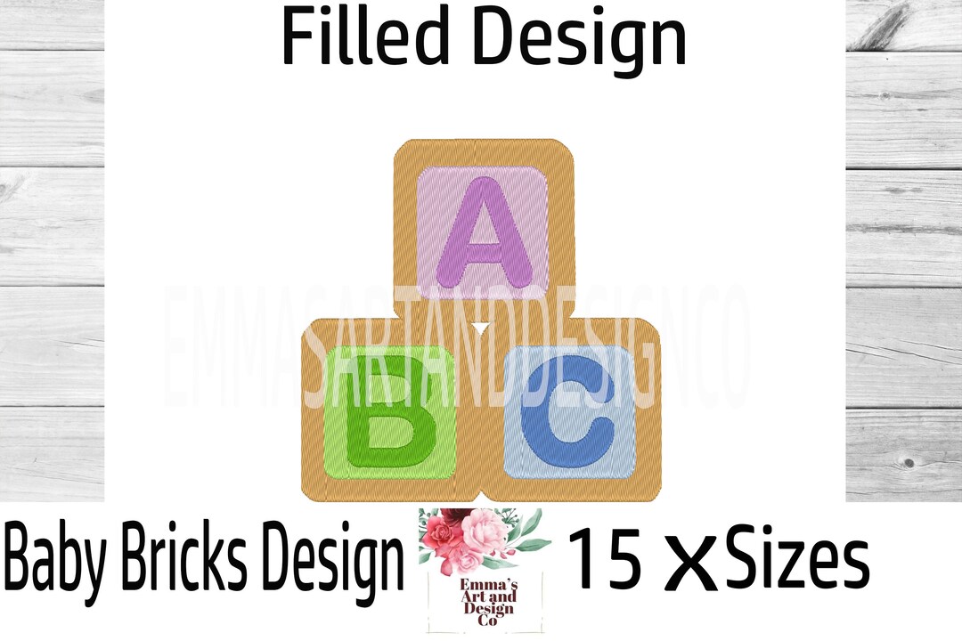 Baby Bricks Machine Embroidery Design, Machine Embroidery Baby Block ...
