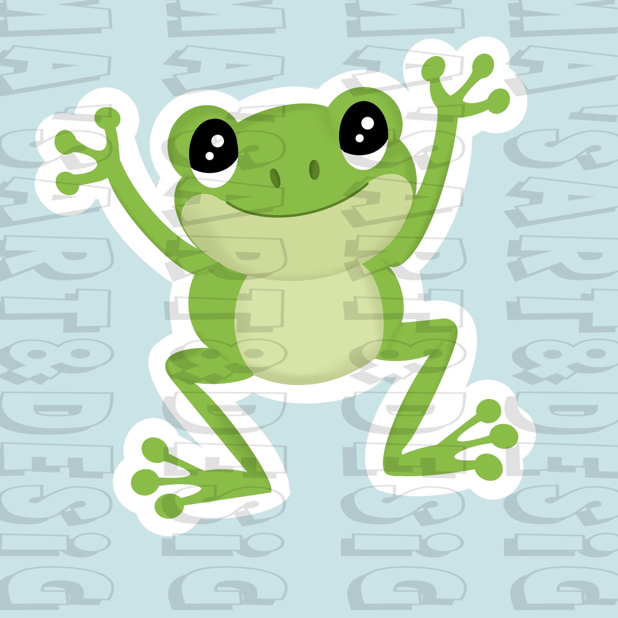 Frog Stickers Printable Frog Sticker Download Frog Sticker - Etsy