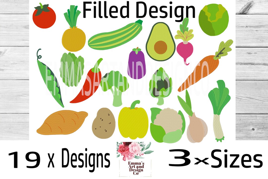Vegetable Machine Embroidery Design, Machine Embroidery Vegetable ...