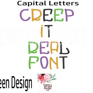 Creep It Real Machine Embroidery Font, Creep It Real Embroidery Font ...