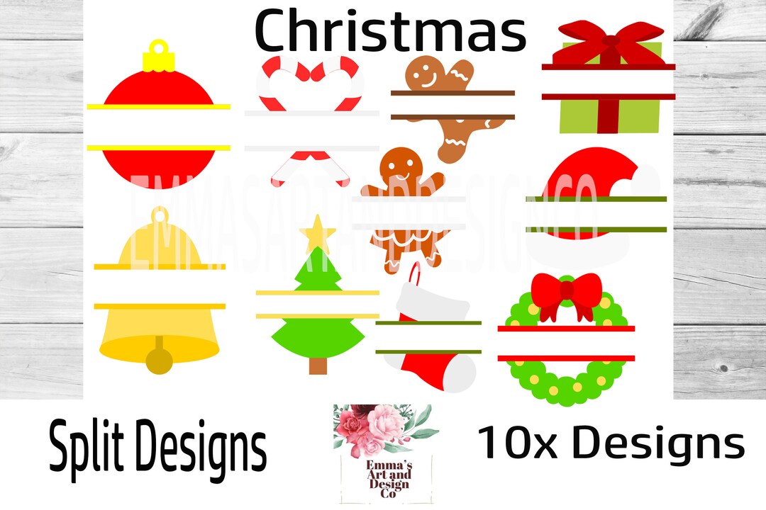 Christmas Svg Design, Christmas Split Svg, Split Svg, Files for Cricut ...