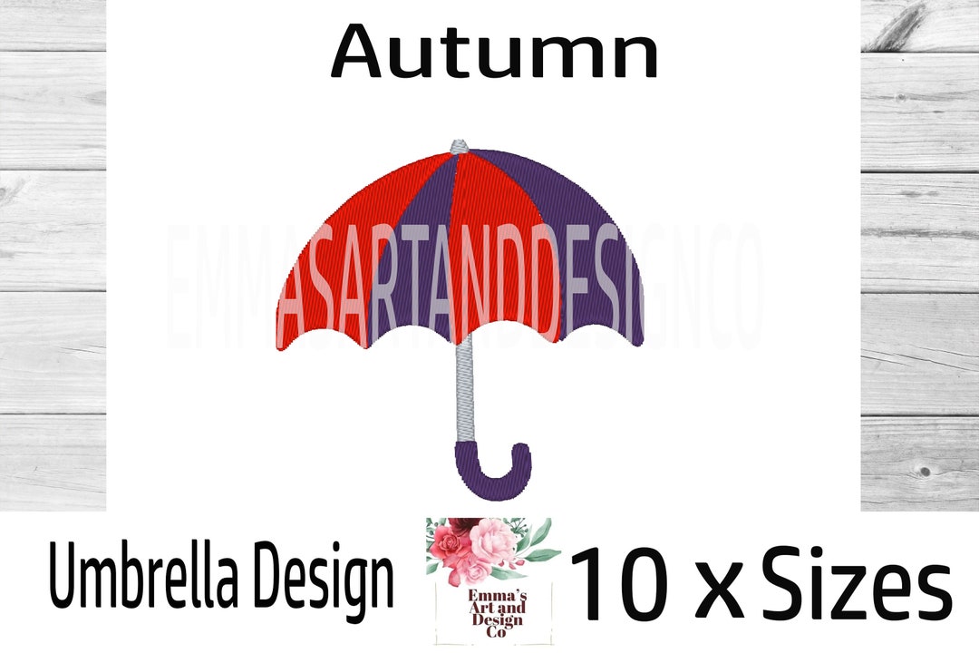 Umbrella Machine Embroidery Design, Fall Machine Embroidery Design ...