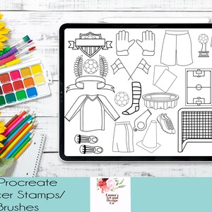 20 Soccer Procreate Stamps, Procreate Brushes, Procreate Brush Set ...
