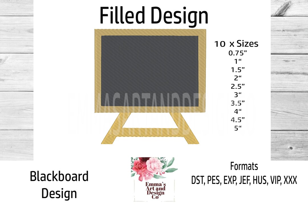 Blackboard Embroidery Design, Board Machine Embroidery, Chalkboard ...