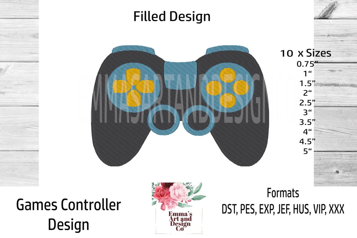 Video Game Controller Embroidery Design, Mini Game Controller, Machine ...