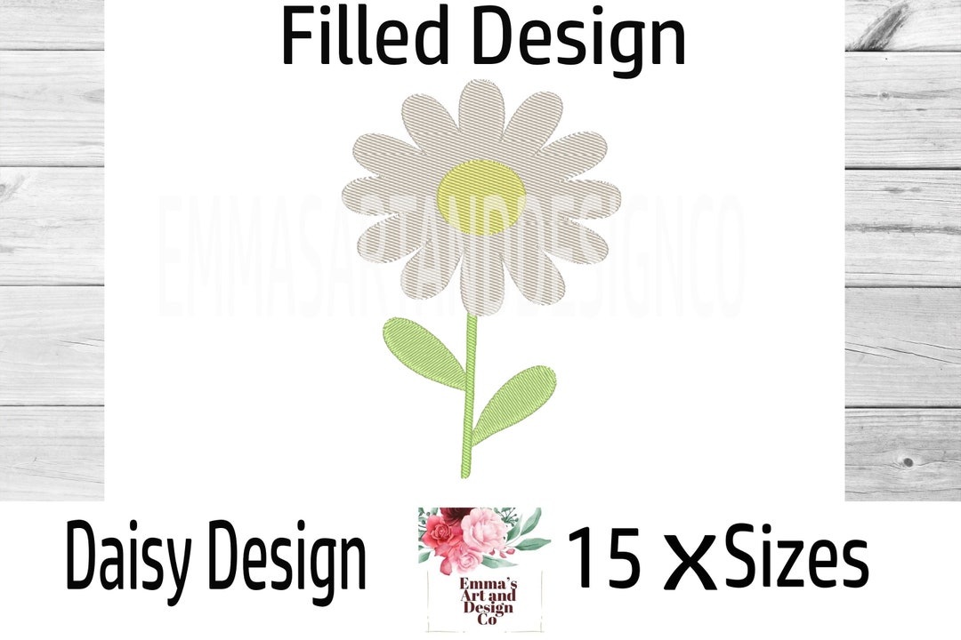 Daisy Machine Embroidery Design, Machine Embroidery Daisy Design, Daisy ...