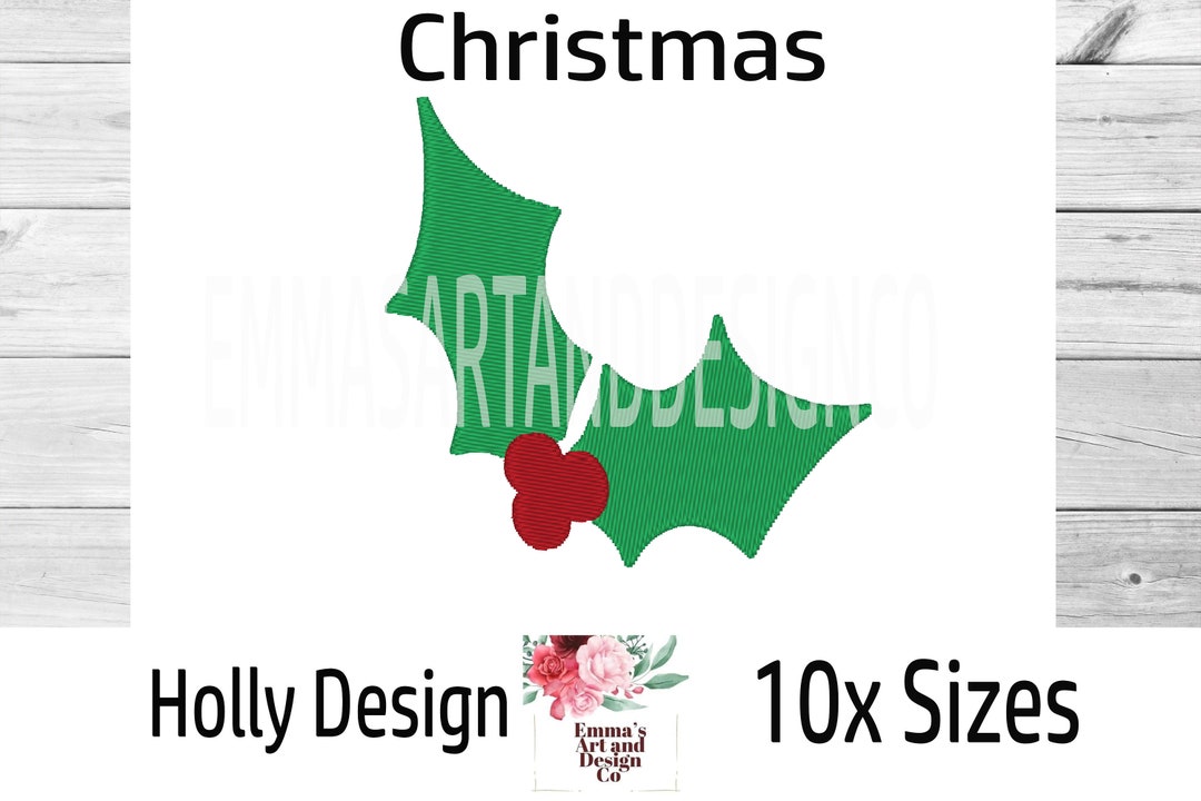 Holly Machine Embroidery Design, Machine Embroidery Holly Design ...