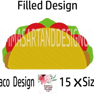 Taco Machine Embroidery Design, Taco Embroidery Design, Food Design ...