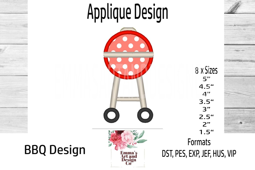 BBQ Embroidery Design, Barbecue Machine Embroidery, Grill Machine ...