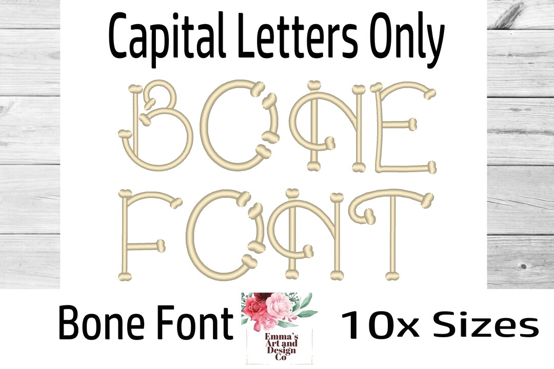 Bone Machine Embroidery Font, Machine Embroidery Font, Embroidery ...