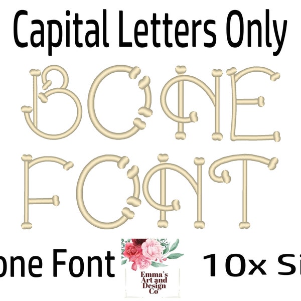 Bones Machine Embroidery Font - Etsy