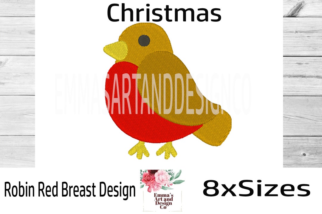 Robin Redbreast Machine Embroidery Design, Machine Embroidery Robin ...