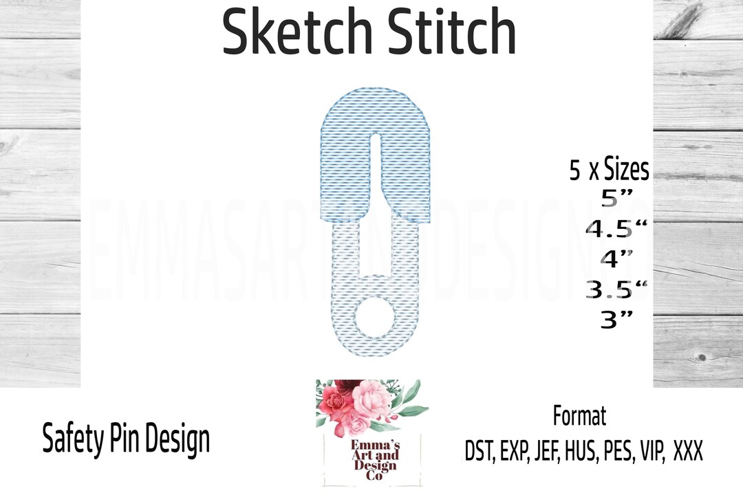 Babies Safety Pin Machine Embroidery Design, Machine Embroidery Pin ...