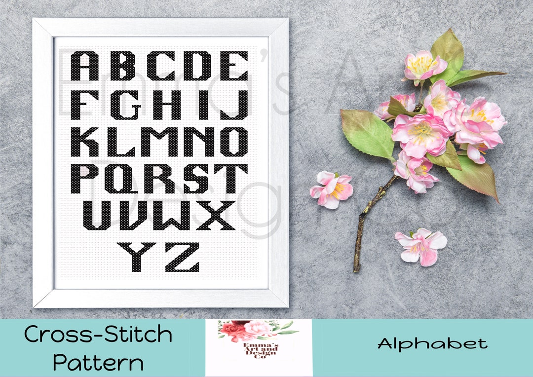 Large Alphabet Cross Stitch Pattern, Modern Cross-stitch Pattern, Cross ...