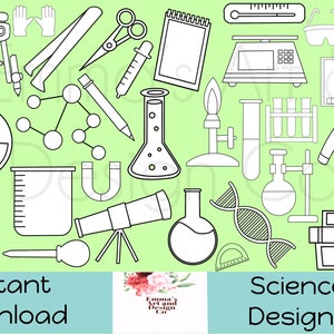 Science Digital Stamps, School PNG Clipart, Science Teacher Clipart ...