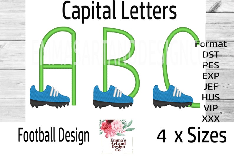 Soccer Machine Embroidery Design, Football Boot Letter Design, Footie ...