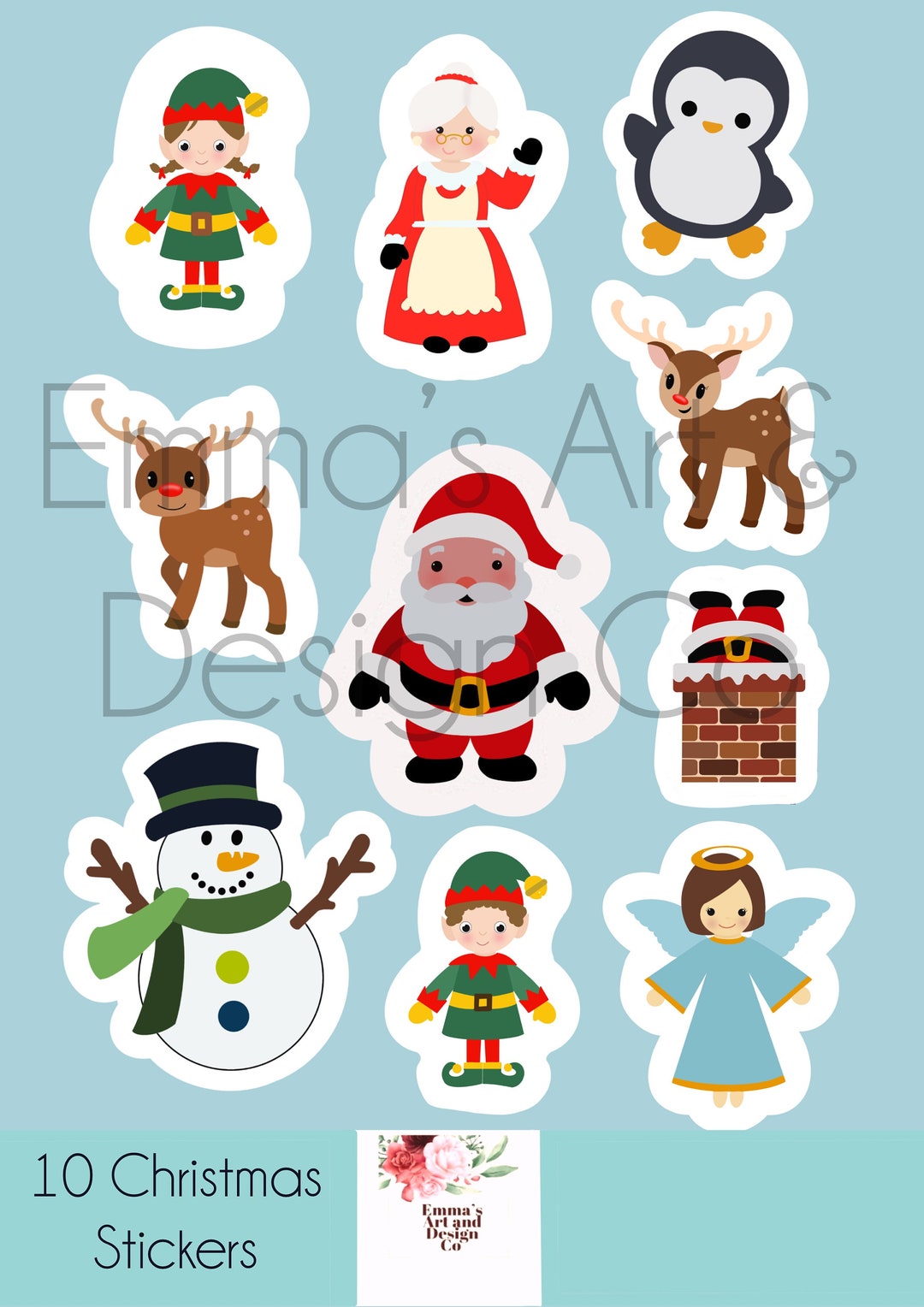 Christmas Stickers, Printable Christmas Gift Stickers, Download ...