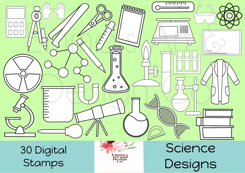 Science Digital Stamps, School PNG Clipart, Science Teacher Clipart ...