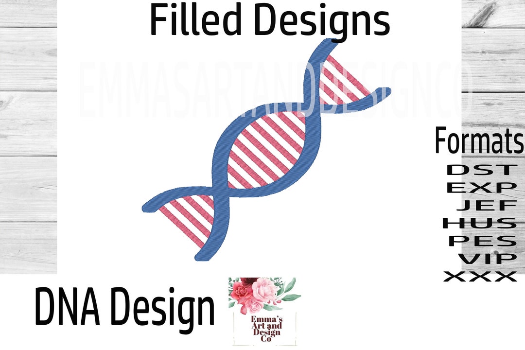 DNA Embroidery Design, Science Embroidery Design, Machine Embroidery ...
