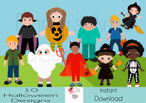 Halloween Children Clipart Halloween PNG Halloween Digital - Etsy