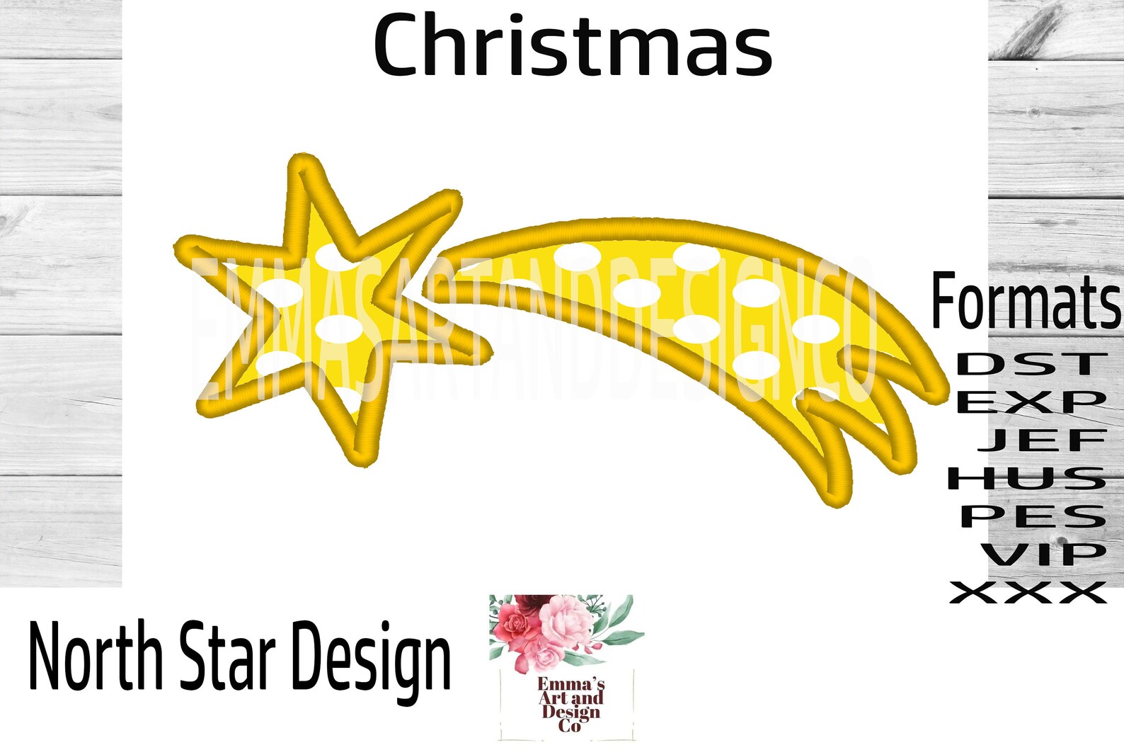Christmas North Star Machine Embroidery Design, Machine Embroidery ...