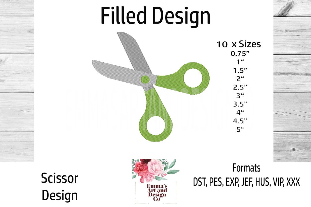 Scissors Embroidery Design, Scissors Machine Embroidery, School Machine ...