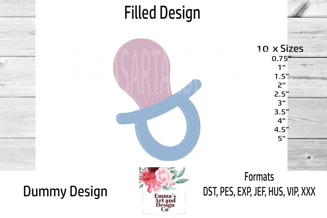 Baby's Dummy Machine Embroidery Design, Machine Embroidery Pacifier ...