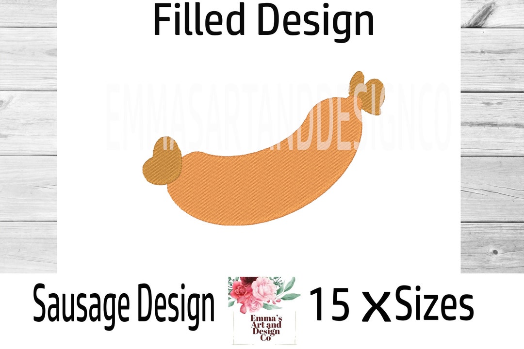 Sausage Machine Embroidery Design, Sausage Embroidery Design, Food ...