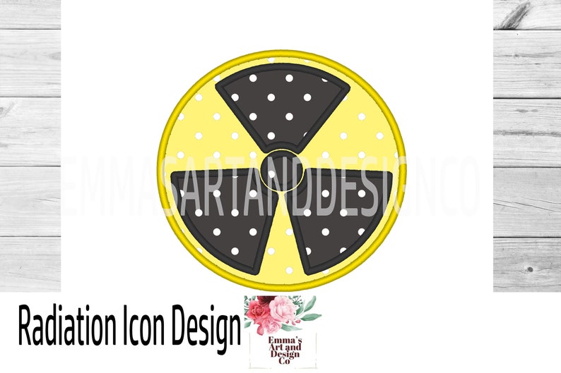 Radiation Symbol Embroidery Design, Science Embroidery Design, Machine ...