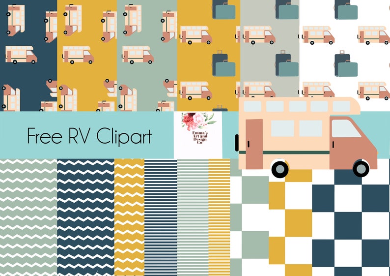 RV Digital Backgrounds Camper Van Digital Download Camping - Etsy