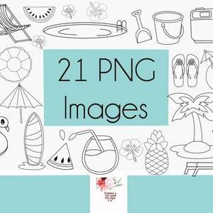 Summer Digital Stamps, Summer PNG Clipart, Summer Clipart Image’s ...