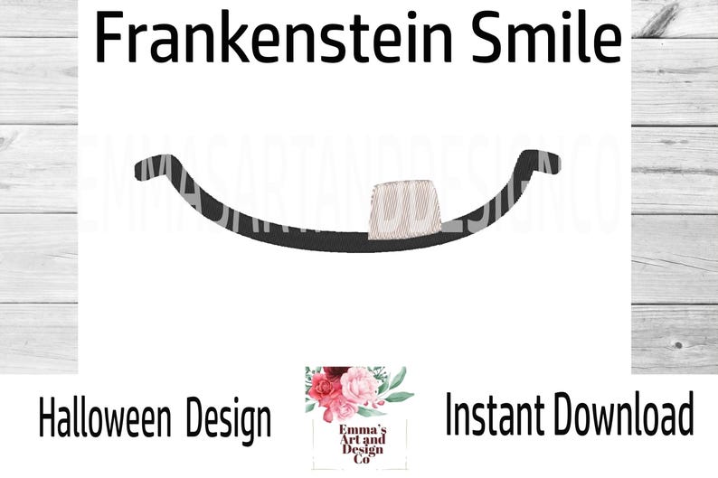 Frankenstein Smile Embroidery Design, Halloween Frankenstein Embroidery ...
