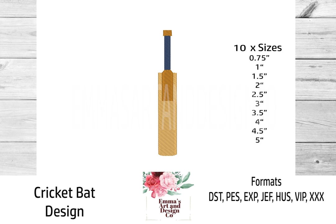 Cricket Bat Machine Embroidery Design, Cricket Design, Cricket Bat ...