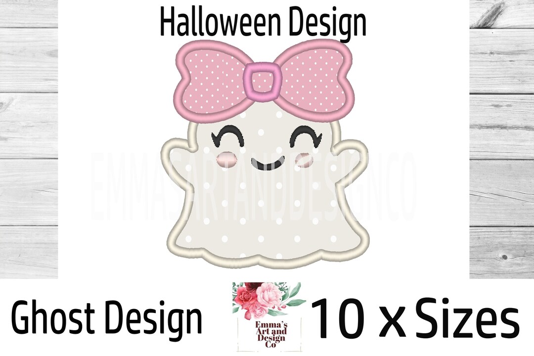 Spooky Halloween Embroidery Pattern, Girl Ghost Embroidery Machine ...