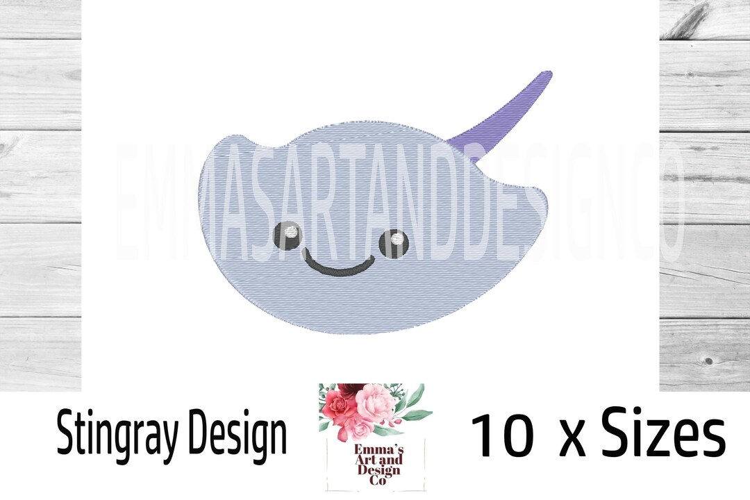 Stingray Machine Embroidery Design, Cute Stingray Embroidery Designs ...