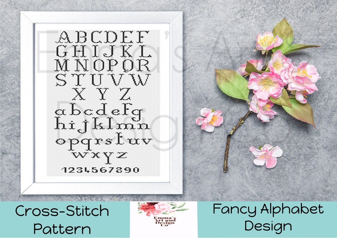 Fancy Alphabet Cross Stitch Pattern, Modern Cross-stitch Pattern, Cross ...