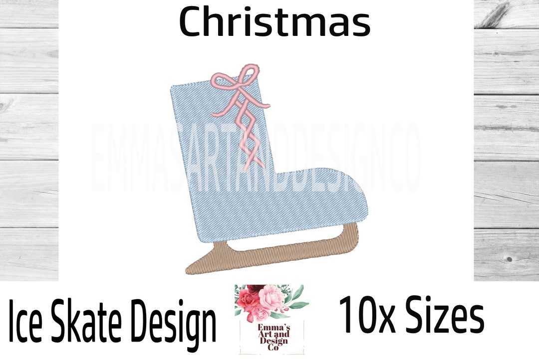 Ice Skate Machine Embroidery Design, Machine Embroidery Ice Skating ...