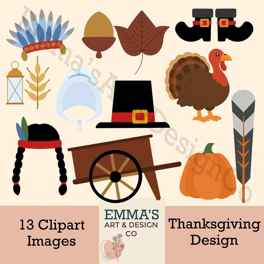 Rustic Thanksgiving Clipart Bundle - Fall Harvest Digital Graphics ...