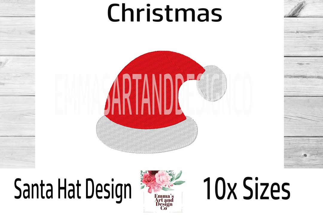 Santa Hat Machine Embroidery Design, Machine Embroidery Santa Hat ...